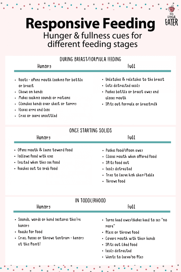 Responsive feeding: recognizing hunger and fullness cues - My Little ...