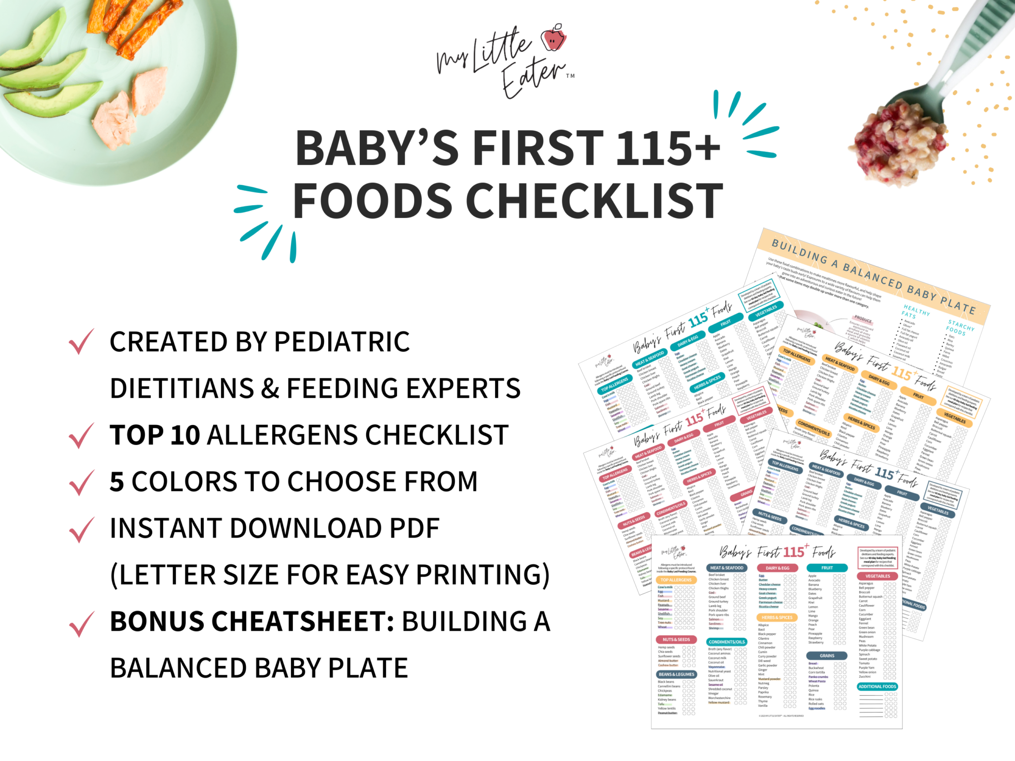 Baby's First 115+ Foods Checklist - My Little Eater