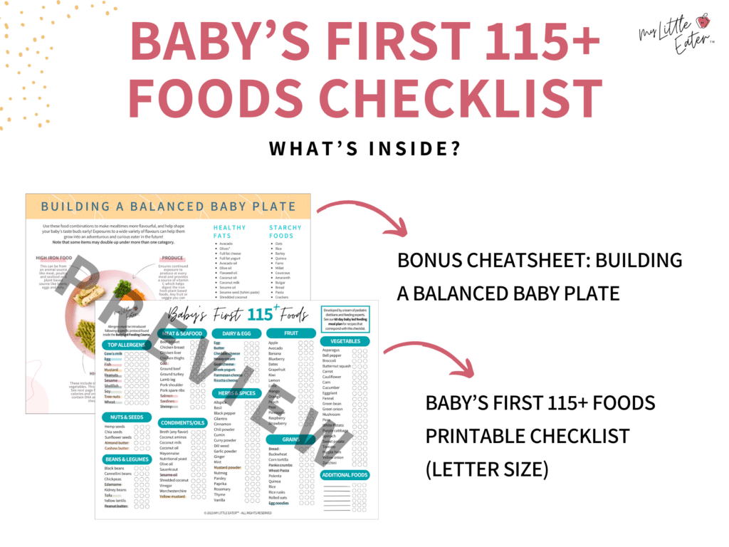 Baby's First 115+ Foods Checklist - My Little Eater