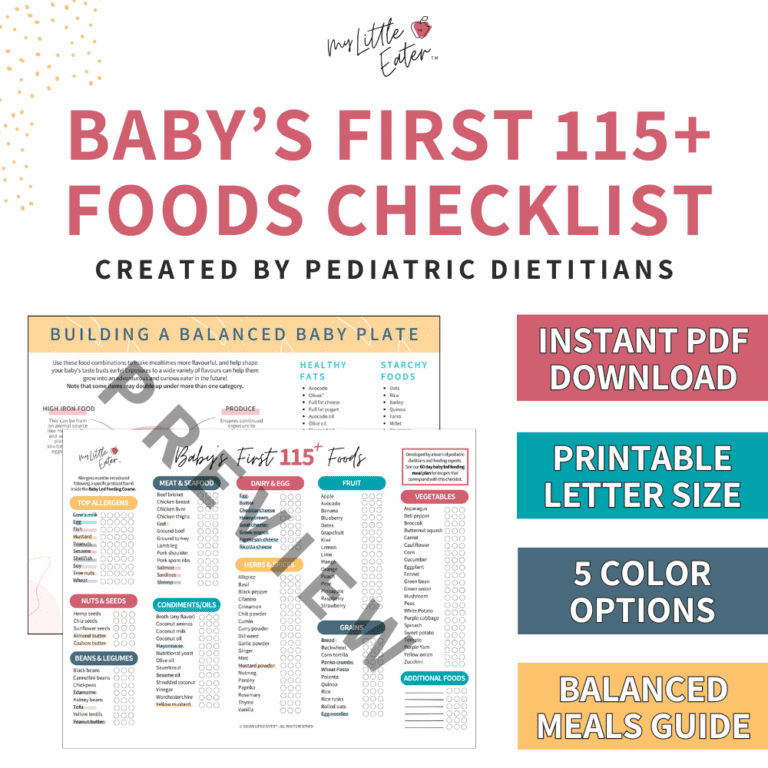 Baby's First 115+ Foods Checklist - My Little Eater