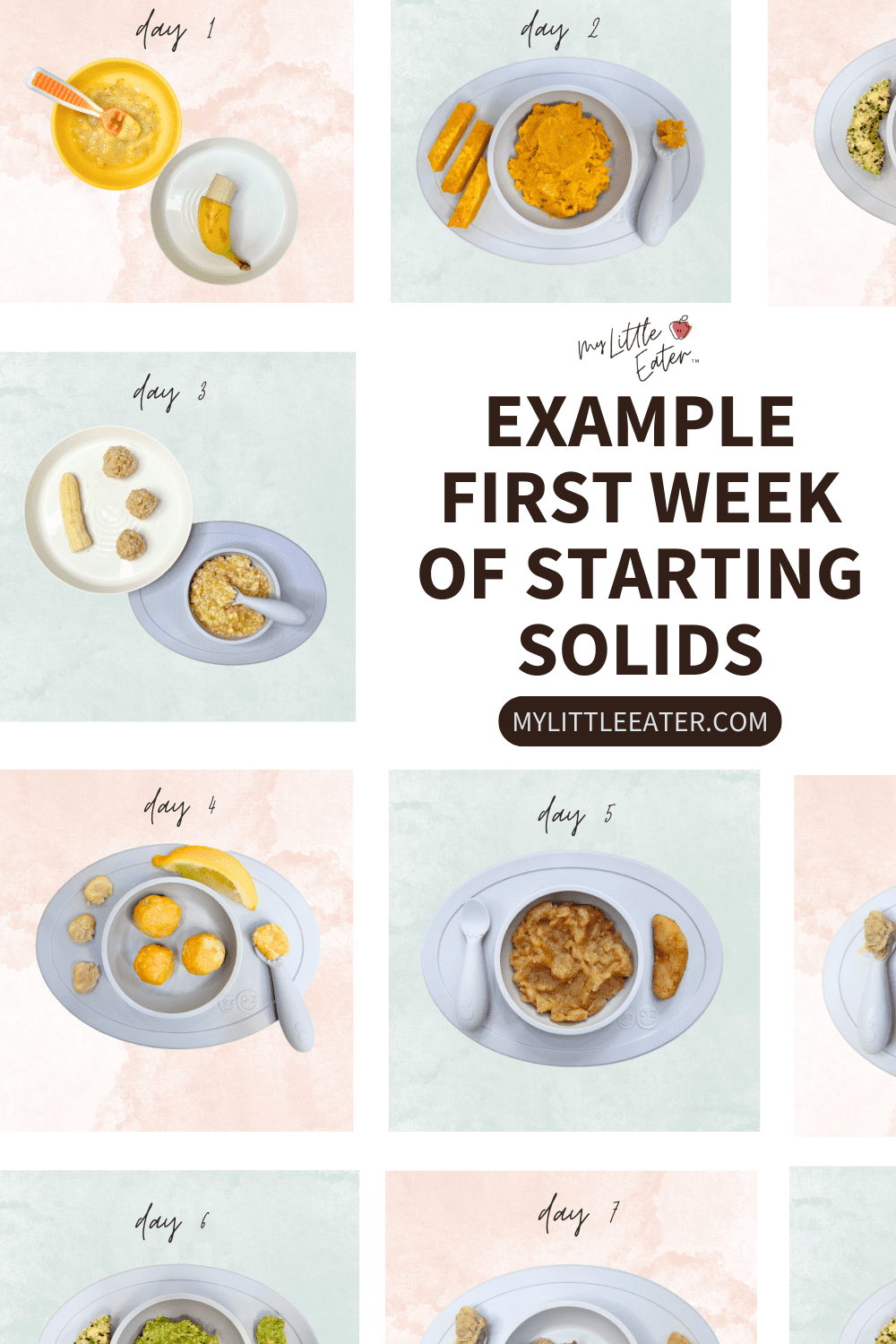 A realistic example of the first 7 days of starting solids (+ simple ...